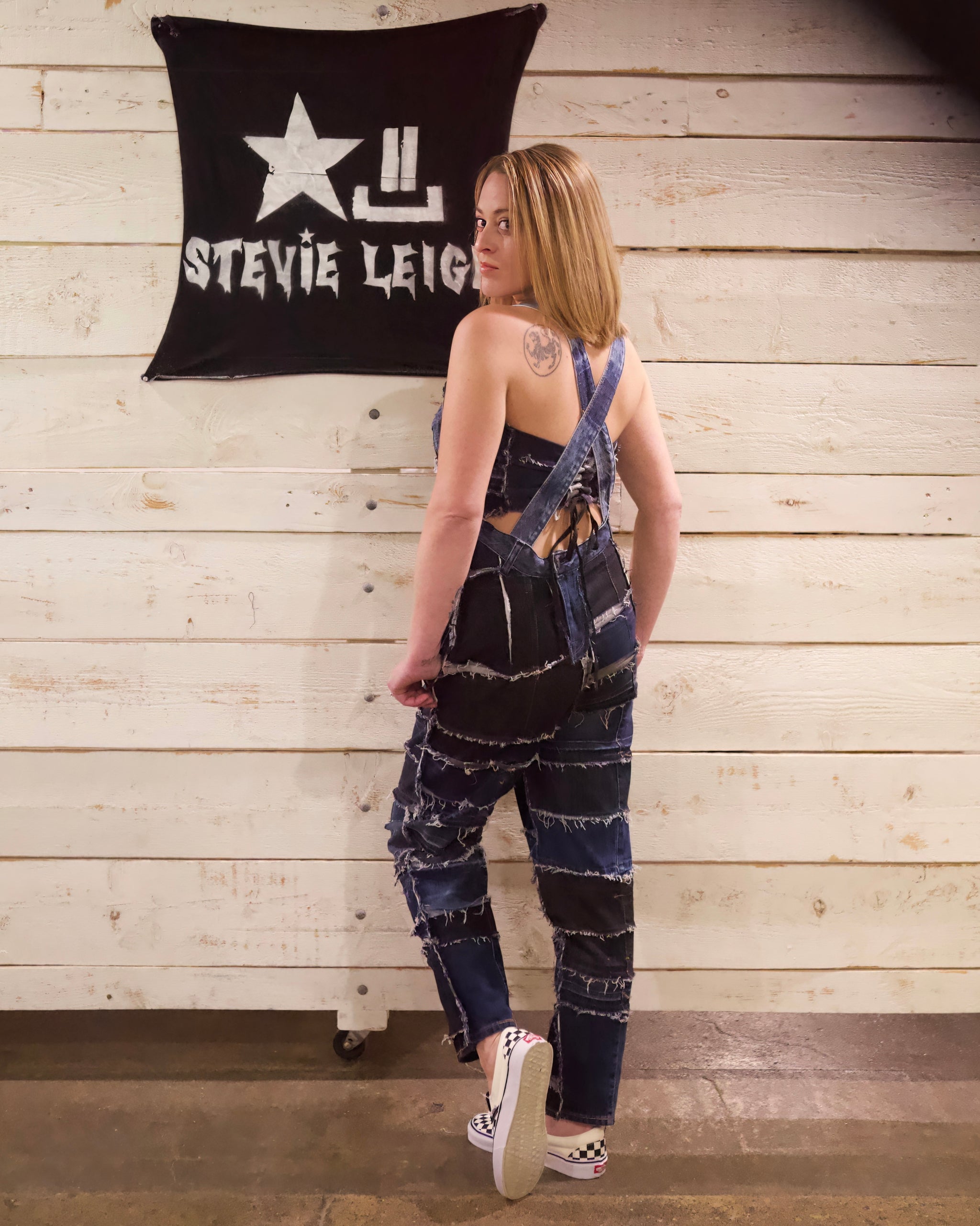 Body Language - Genderless Upcycled Denim Overalls – Stevie Leigh
